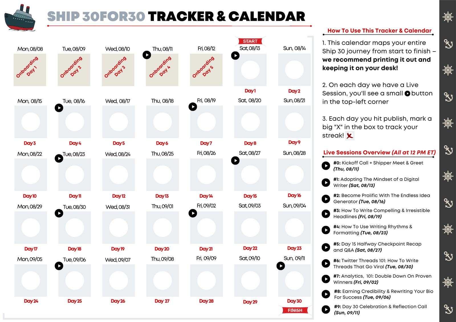 Start Writing Online in 30 Days - Ship 30 for 30